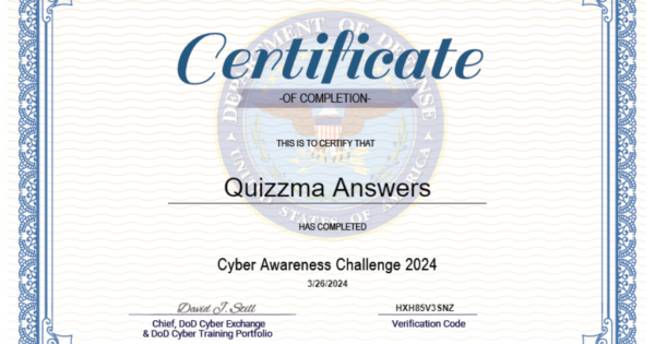Cyber Awareness Challenge 2024 Answers » Quizzma